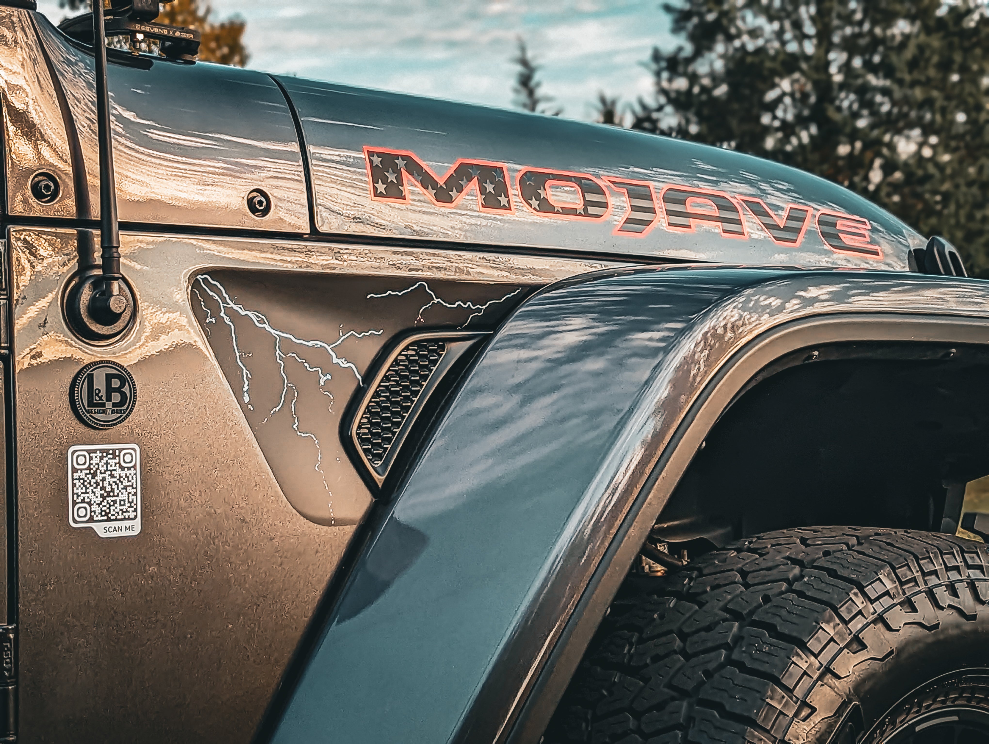 Lightning Storm Blackout Decal- Fits Jeep Wrangler JL & Gladiator Fend ...