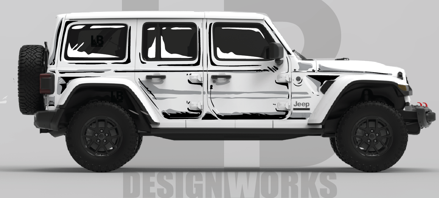 Jeep Wrangler JL: Comic Style Cel Shading Sketch Graphics Kit – L&B ...