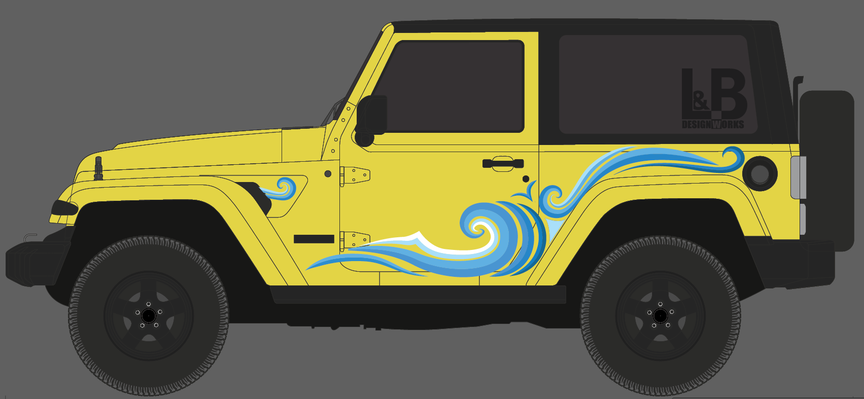 Jeep JL Side Island Wave Decals – L&B Designworks
