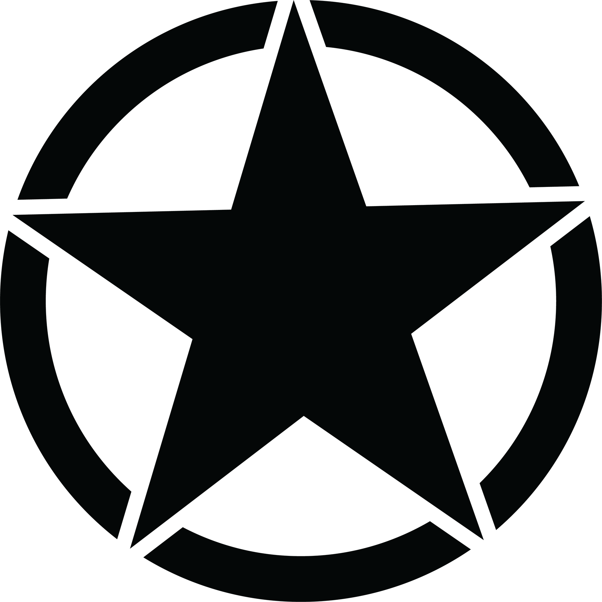 8" Military Star Side Decal Set-Pair- fits Wrangler, Jeep Gladiator an ...