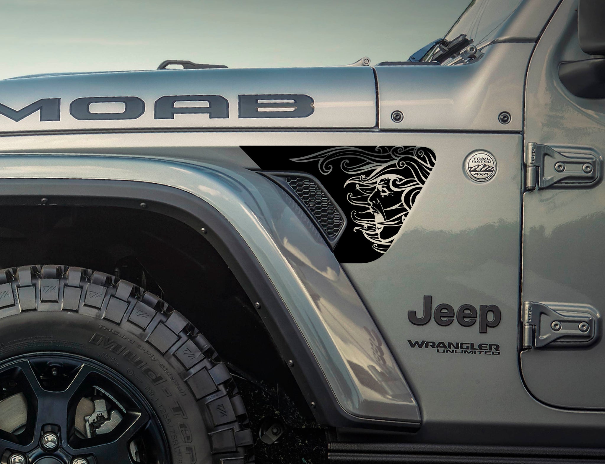 Banshee Witch Monster Demon Theme Vent Decal- Fits Jeep Wrangler & Gla ...