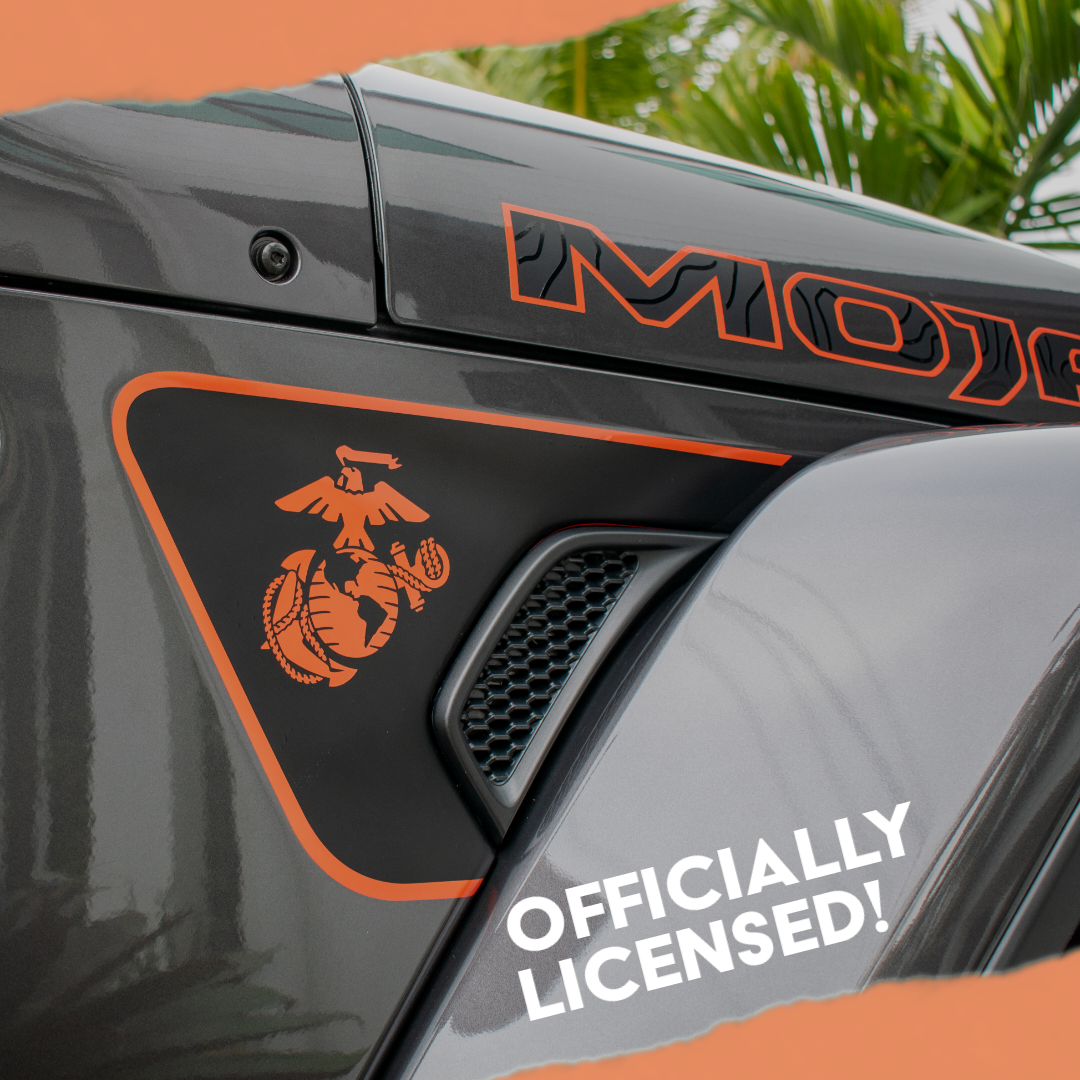 Marines USMC EGA Color Line Blackout 2-Layer Decal- Fits Jeep Wrangler ...